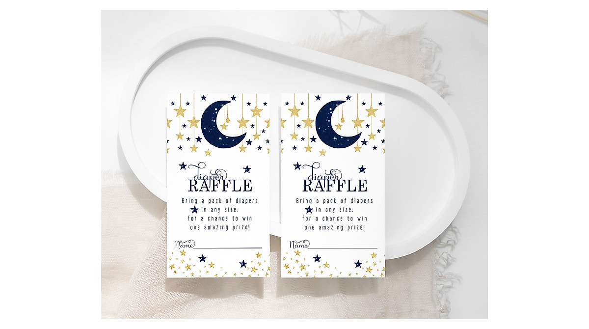 Twinkle Little Star Diaper Raffle Tickets - 50 Pack