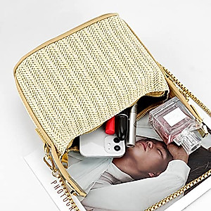 Linkidea Straw Shoulder Bag, Woven Clutch Crossbody Bag, Casual Summer Beach Sea Handbag for Women