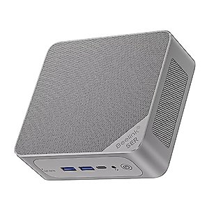 Beelink SER5 MAX Mini PC, AMD Ryzen 7 5800H(up to 4.4GHz) 8C/16T, Mini Computer 16GB DDR4 RAM 1TB NVMe SSD, Mini Desktop Computer 4K 60Hz Triple Screen Display HDMI&DPUSB-C WiFi6 BT5.2 WOL 54W HTPC