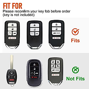 Toykee Key Fob Cover Keychain Accessories for Honda for Accord Civic CR-V CRV Pilot Passport HRV EX EX-L Touring Odyssey 5 Buttons, TPU Case+D-Ring+Hook(Green)
