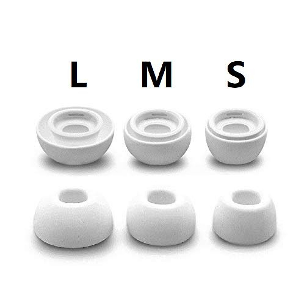 JNSA Replacement Ear Tips Compatible with AirPods Pro,Compatible with AirPods Pro Covers Compatible with AirPods Pro Earbuds Tips Ear Gels, S/M/L 3 Size 3 Pairs, Silicone Eartips, White