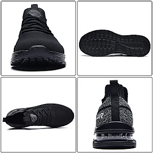 IIV Mens Walking Shoes Air Casual Running Gym Tennis Fashion Sneakers Comfortable Non Slip Black US 10