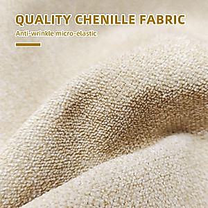 DWVO 60" Sofa, Comfy Upholstered Sofa Couch with Extra Deep Seats, Modern Loveseat for Living Room Apartment Office, Fabric 2 Seater Couch with Side Pockets, Easy Assembly, Beige Chenille