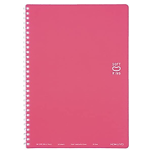 KOKUYO Spiral Lined Notebook, 10'' x 7'' Pastel Journal B5 Soft Ring Notebooks with Dot 6 mm Ruled, 40 Sheets, Light Pink 1 Subject Notebook, Note Taking for School. Japan Import (SU-SV301BT-LP)