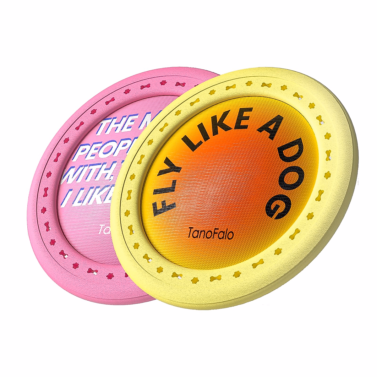 TANOFALO Dog Flying Disc, Dog Flyer Toy 10 Inch, Tear Resistant Soft TPR Material, Durable Interactive Outdoor Dog Fetch Toy-Floats in Water, Safe on Teeth for Large Dog, Puppies(Orange+Pink)
