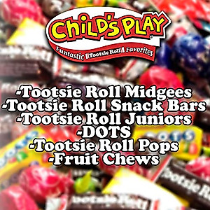Tootsie Roll Child's Play Favorites, 5 Pounds of Individually Wrapped Party Candy - Funtastic Candy Variety Mix Bag - Peanut Free, Gluten Free (5 Pounds)