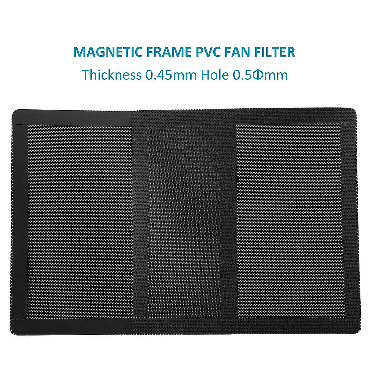 120mm Fan Dust Filter Mesh 4.72inch Magnetic Frame PVC PC Computer Case Fan Dust Mesh Cover Grills Black 5-Pack
