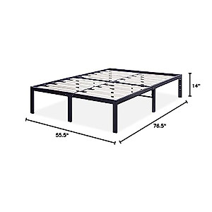 Olee Sleep 14 Inch Tall T-3000 Ultra Wood Slat Steel / Non-Slip Bed Frame