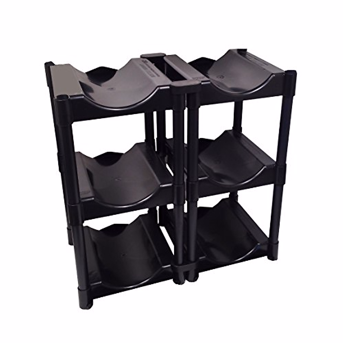Bottle Buddy Water Racks - 3 and 5 Gallon Bottles - 12-Tray Jug Storage System - Free-Standing Organizer for Home, Office, Kitchen, Warehouse - Black