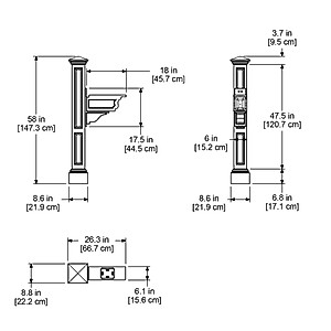 Mayne 5846-WH Charleston Plus Mail Post, 26x9, White