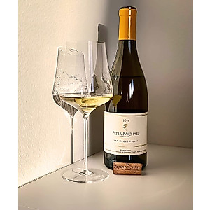 LUNA & MANTHA Modren Red Wine Glasses- Hand Blown Full Bottle Crystal White and Red Wine Glasses, Thin Rim & Long Stem, Perfect for Cabernet, Pinot Noir, Burgundy, Bordeaux- 18 Oz, Clear