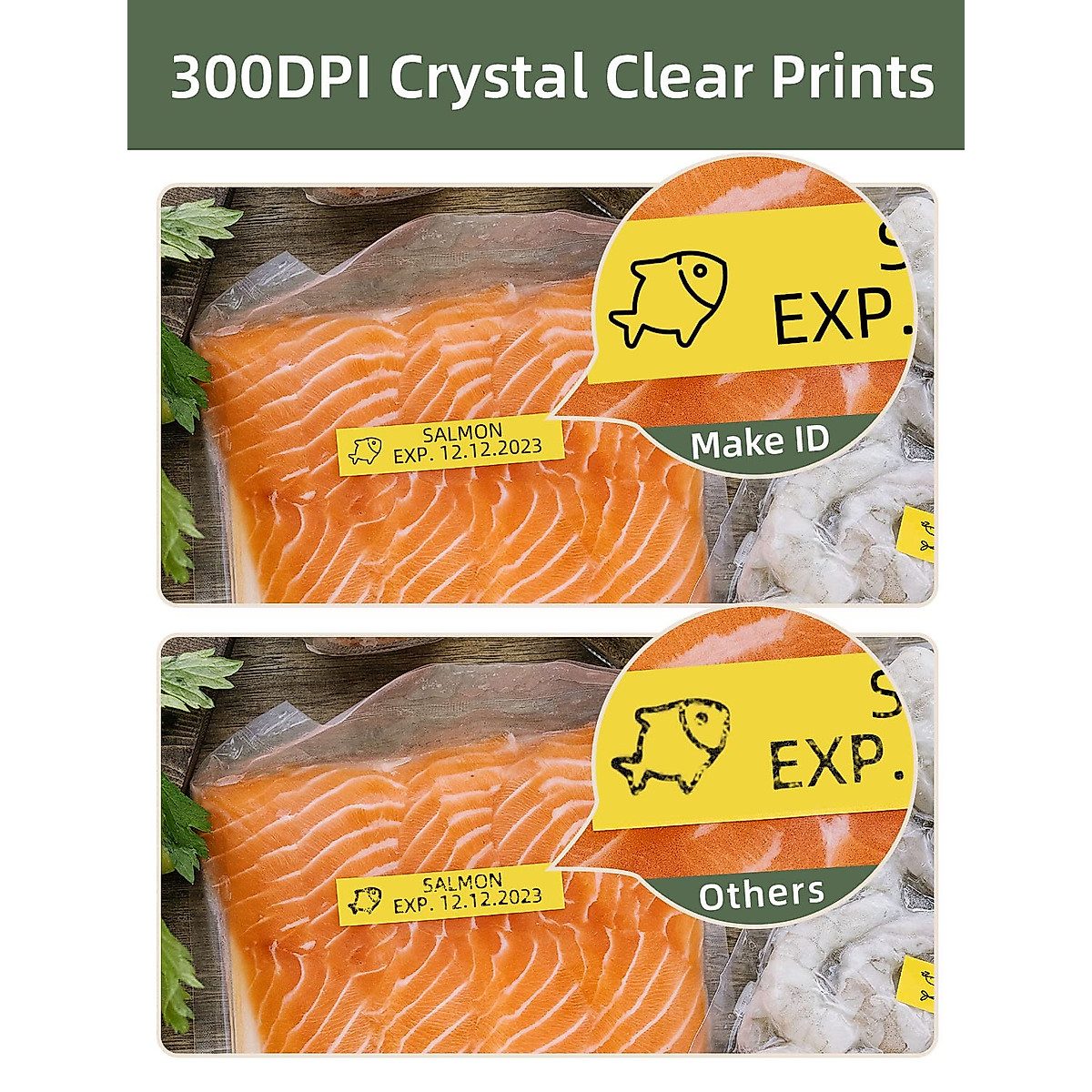 Makeid Label Printer HD(300dpi), Portable Bluetooth Handheld Label Maker Machine with Tape, Multiple Templates Compatible with iOS Android Easy to Use Rechargeable Labeler