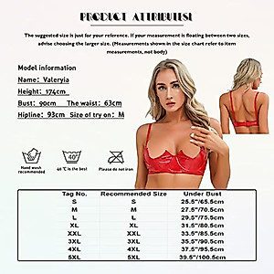 Yanarno Womens Sexy PVC Leather Mini Bra Top Clubwear Hollow Out 1/2 Cup Latex Sleeveles Vest Tops Black Medium