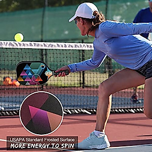 HANISNA Pickleball Paddle, USAPA Approved Carbon Fiber Face Pickleball Racket with Enhanced PP Honeycomb Core, Pickleball Paddle Lightweight, Ultra Cushion, Grit Face, Gift Box & Paddle Cover