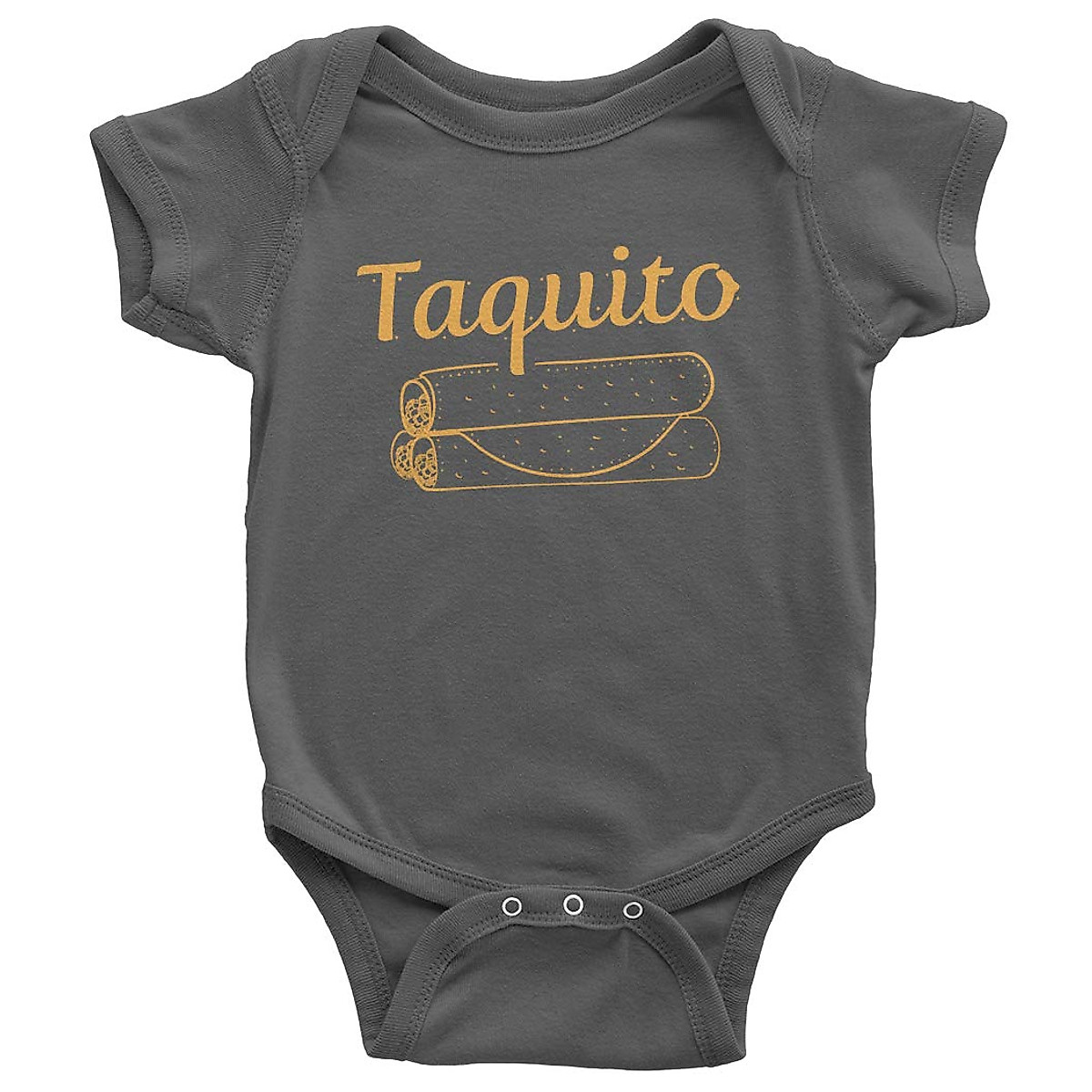 Threadrock Taquito | Baby Son or Daughter Infant Bodysuit | 6 Months, Charcoal