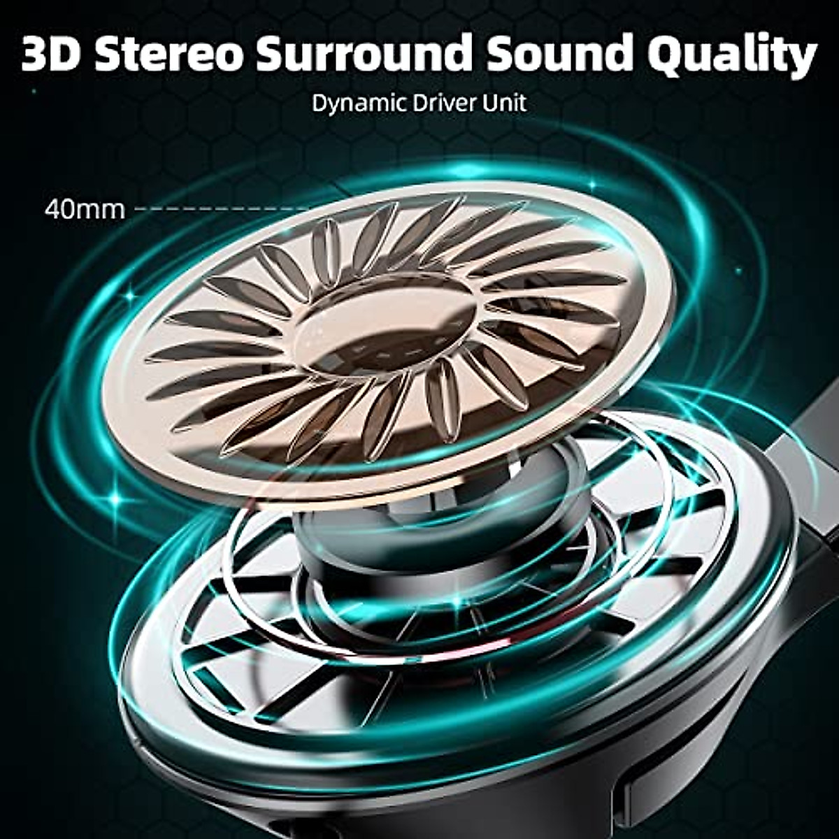 2.4Ghz Wireless Gaming Headset for PC, PS5, PS4, MacBook, with Microphone, Over-Ear Bluetooth Gaming Headphones for Cell Phone, Soft Earmuff - 40 Hours Playtime, Only Wired Mode for Xbox Series