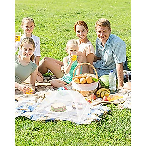Lauon Large Food Cover,6 Pack Mesh Food Tent,17"x17",White Nylon Covers,Pop-Up Umbrella Screen Tents,Patio Net for Outdoor Camping, Picnics, Parties,BBQ,Collapsible and Reusable