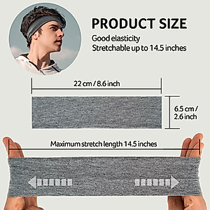 Shyvis 8-Pack Headbands for Women - Non-Slip Elastic Sweatbands - Soft Fabric Hair Bands for Gym, Workout, Yoga, Running, and Sports - Stylish, Cotton Headbands for Women and Girls.