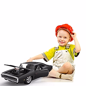 LEFFIHOB 1:16 Licensed 13 Inch Dodge Charger RC Car with Engine Sound and Light, 2.4GHz Remote Control Car Model Car for Boys and Girls, Collectible Holiday Birthday Gift for Kids and Adults