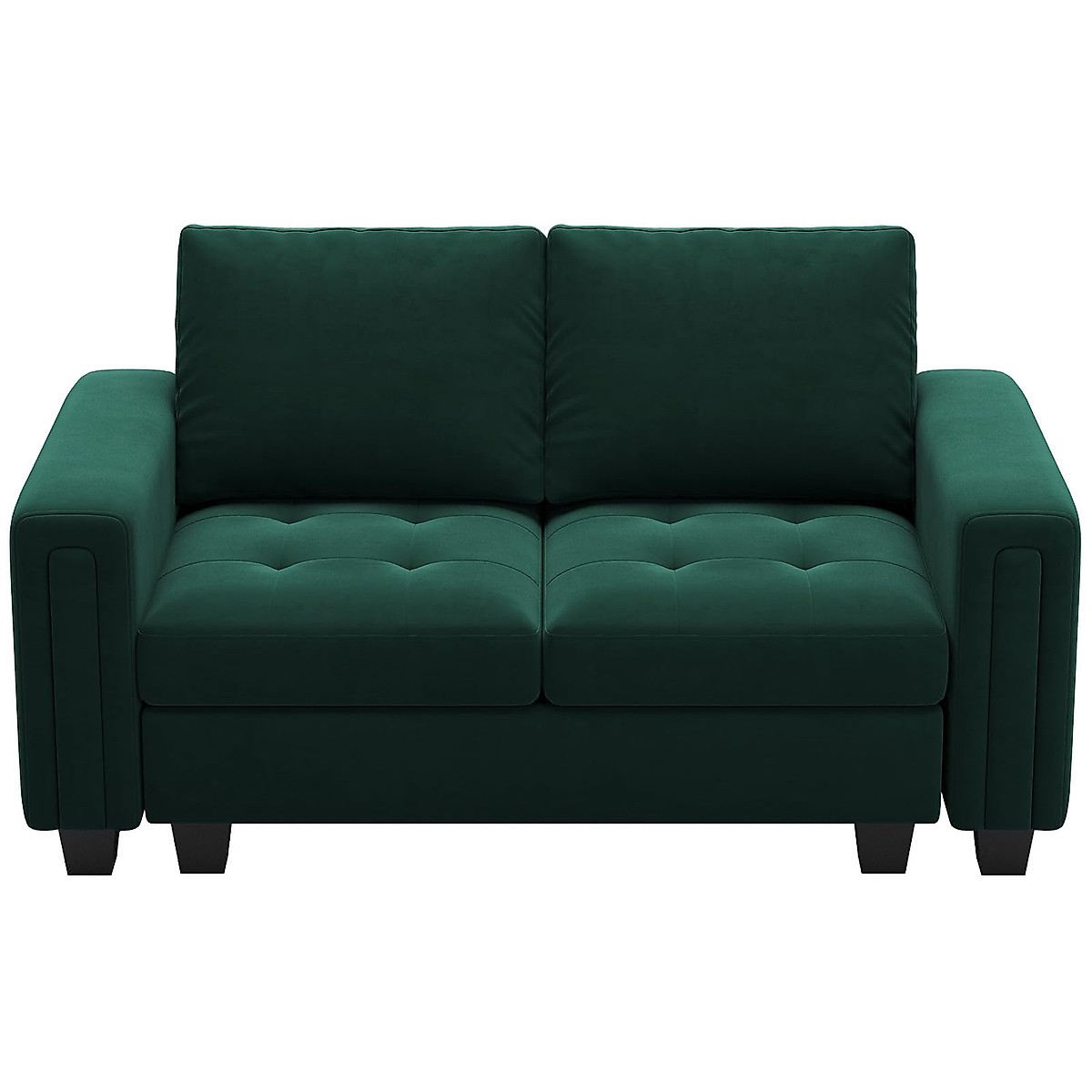 Belffin Velvet Modular Loveseat Sofa Couch 2 Seater Sofa Love Seats for Small Space Green