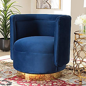 Baxton Studio Chairs, Royal Blue/Gold