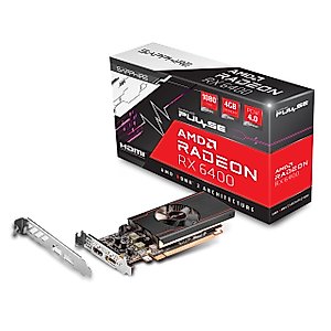 Sapphire 11315-01-20G Pulse AMD Radeon RX 6400 Low Profile Gaming Graphics Card with 4GB GDDR6, AMD RDNA 2, Black