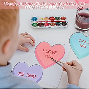 48 Pieces Valentine's Day Cutouts Candy Heart Cut-Outs Colorful Heart Cut-Outs for Bulletin Board School Classroom Anniversary Party Supplies