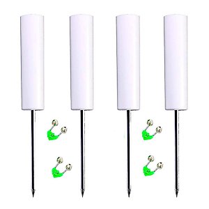 Kaiyu 4 Pack Fishing Rod Holder, Rod Holder for Bank Fishing,Fish Pole Holder for Beach,Ground Support Stand Fishing Holder, Reinforced PVC，4 Free Fishing Rod Alarm Bell