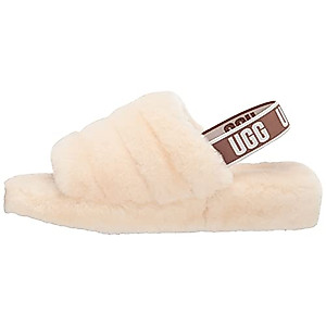 UGG Women's Fluff Yeah Slide Slipper, Natural, 9 M US