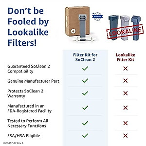 SoClean Genuine Replacement Cartridge Filter Kit for SoClean 2 Machines | Includes One Filter Cartridge and One Check Valve | Authentic OEM Part with Full Warranty | New Eco-Friendly Packaging