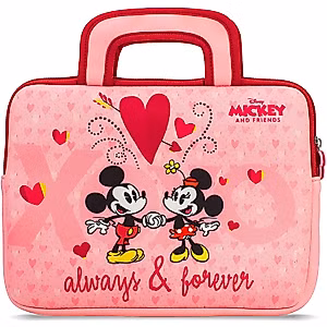 Pebble Gear Disney Mickey Kids Laptop Carry Bag - Universal - Fits 7 Inch Tablets - for Travel and Holidays - Storage for Toys, Headphones, Tablets - Storage Pocket (Mickey Always and Forever)