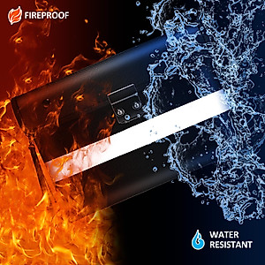 Vailoin Upgraded Lockable Fire Proof Money Bag for Cash,Locking Fireproof Envelope Bag with Water Resistant Zipper,Fire water Proof Small Bank Bag with Lock,Documents,Passport (11"x7.7",Black)