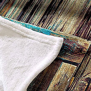 NARBOR Soft Fleece Throw Blanket - Fluffy Microfiber Solid Blankets for Bed and Couch Double/Single Size - 59X79Inch Wooden Door Print Printed Flannel Blanket for Bed, Couch and Sofa
