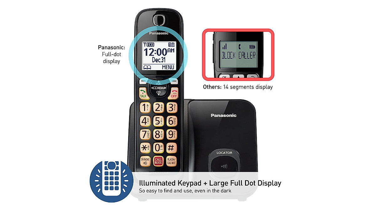 Panasonic Cordless Phone: Advanced Call Block & Speakerphone