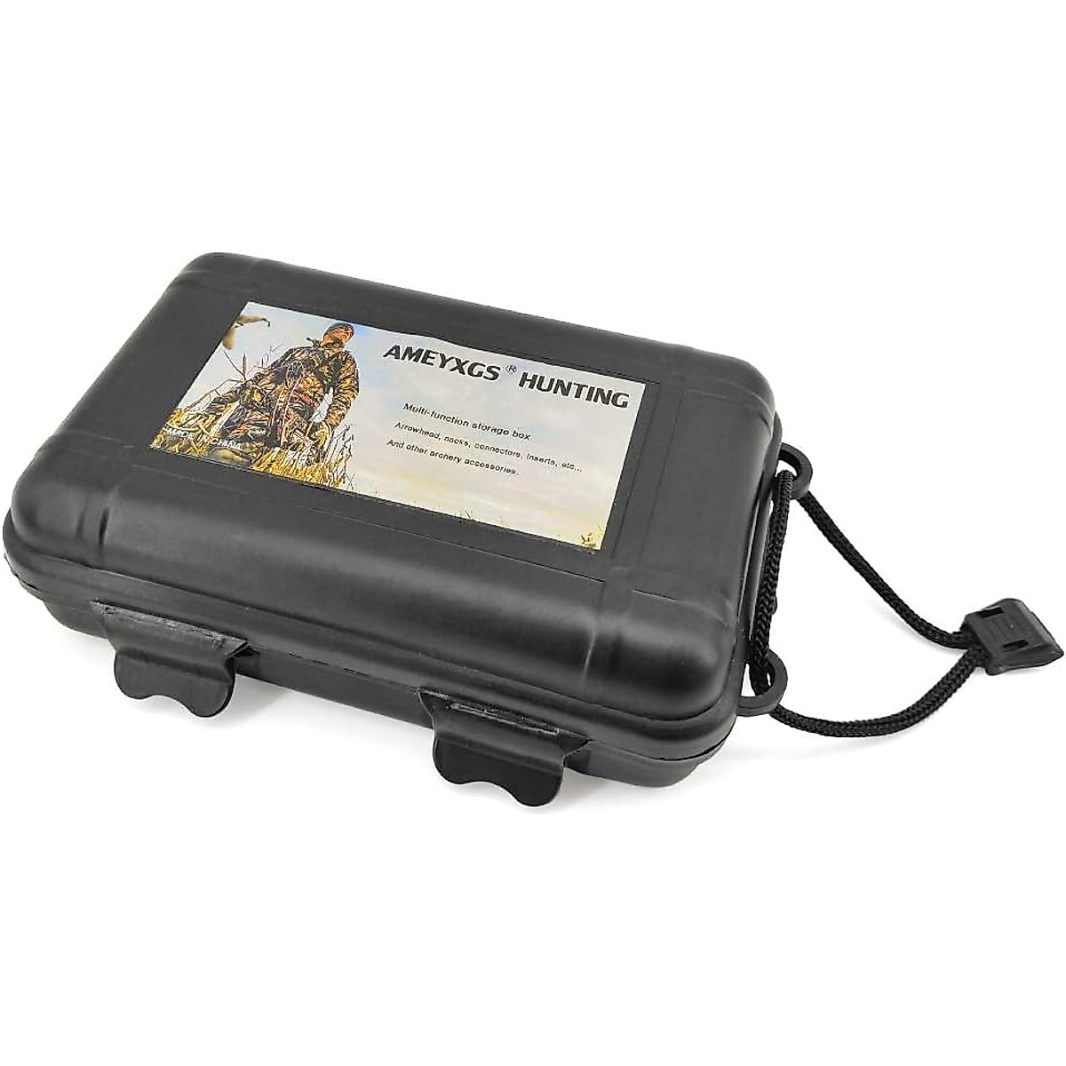 ZSHJGJR 2 Pack Broadhead Case Holds Plastic Protector Archery Arrowheads Portable Case Arrow Tips Storage Box for Archery Accessory (Black, M)