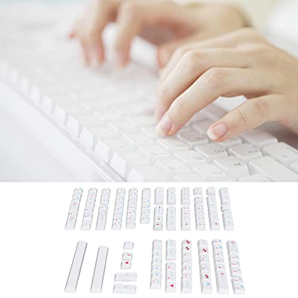 Yoidesu 123 Keys Japanese Sushi Keycaps, Cartoon PBT Keycap for General Mechanical Keyboard Oil Resistant Gaming Keyboard Keycap with Shaft Puller(Sushi)