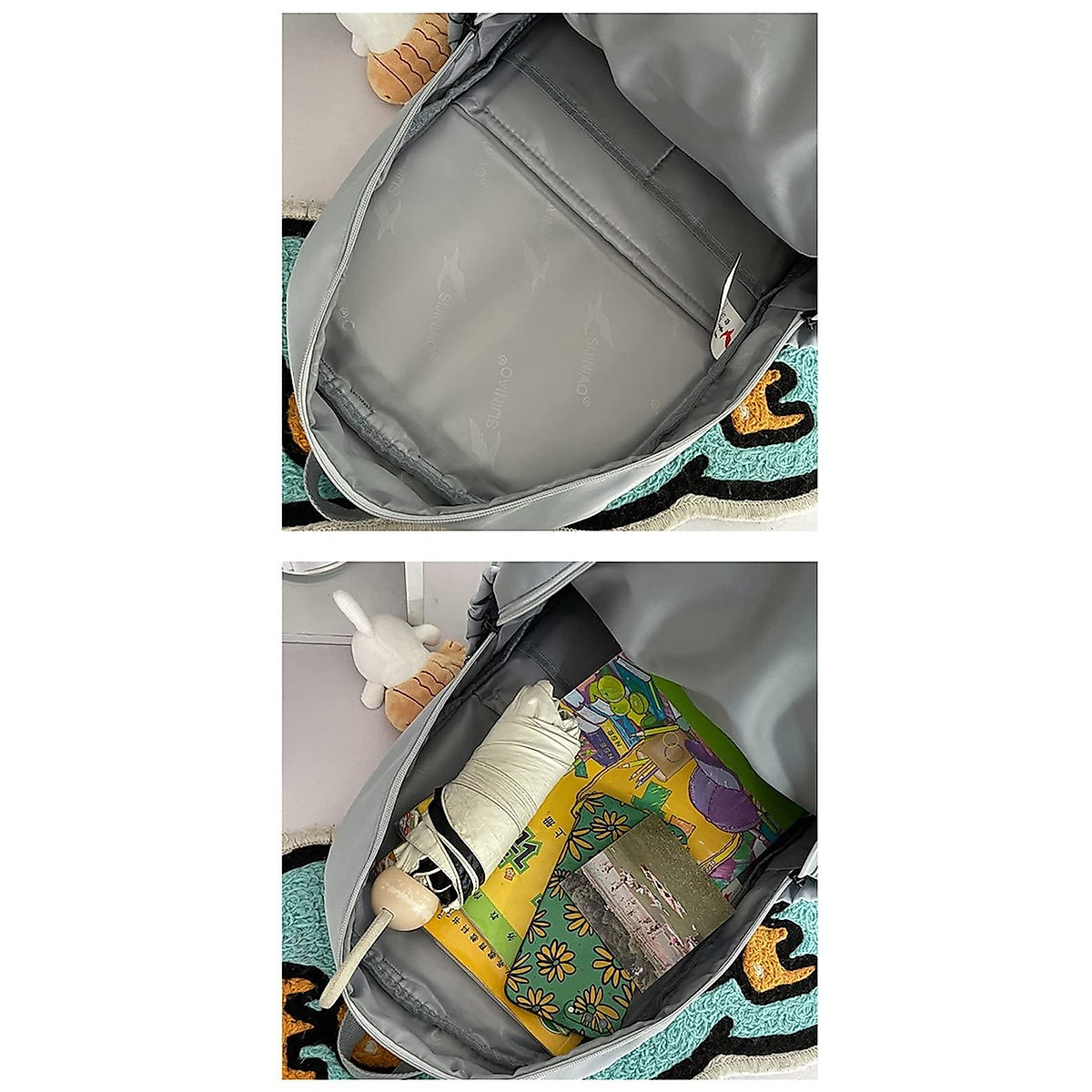 Kawaii Backpack Japanese Cute Cat School Backpack with Plushies Aesthetic Backpack for Teen Girls Back to School Supplies (Pink)