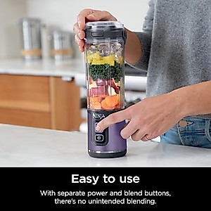 Ninja Blast Portable Blender, Cordless, 18oz. Vessel, Personal Blender for Shakes & Smoothies, BPA Free, Leakproof Lid & Sip Spout, USB-C Rechargeable, Dishwasher Safe Parts, Metallic Purple, BC151PL