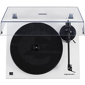 Crosley C6B-WH Belt-Drive Bluetooth Turntable Record Player with Adjustable Tone Arm, White