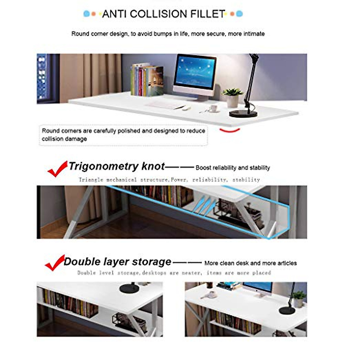 Computer Desk,Simple Home Desk Student Writing Desktop Desk Study Writing Table, Modern Simple Style Computer Desk,Office Desk Modern Simple Study Desk Laptop Table for Home Office