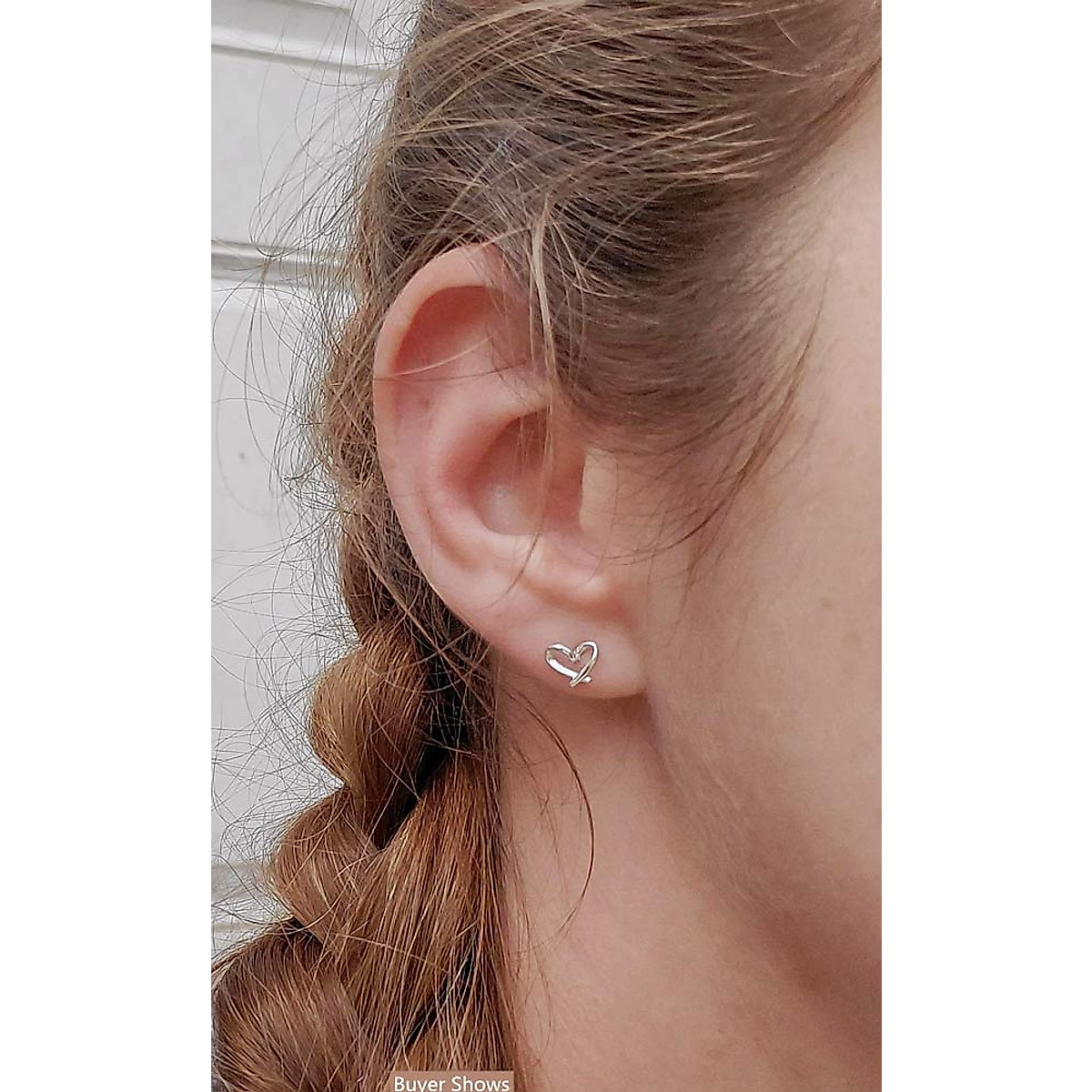 Minimalist Heart Sterling Silver Earrings for Women Girls Teens Charm Hollow Love Hearted Stud Tiny Small Cartilage Tragus Post Pin Hypoallergenic Pierced Ear Christmas Birthday Halloween Thanksgiving Jewelry Gifts