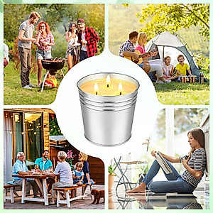 2 Pack Citronella Candles, 3 Wicks 17oz Citronella Candle Outdoor for Home Patio, 160h Long Lasting, Garden Balcony Camping BBQ, Decorative Travel Tin, Natural Soy Wax Jar Candles
