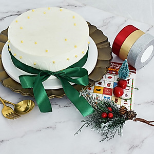 TONIFUL 5 colors Christmas Ribbon, 1 Inch x 125 yds Satin Ribbon Rolls, Red Green Gold Silver-Glitter Gold-Glitter Christmas Colors Set, For Gifts Wrapping Ornaments Hanging Christmas Tree Decorations