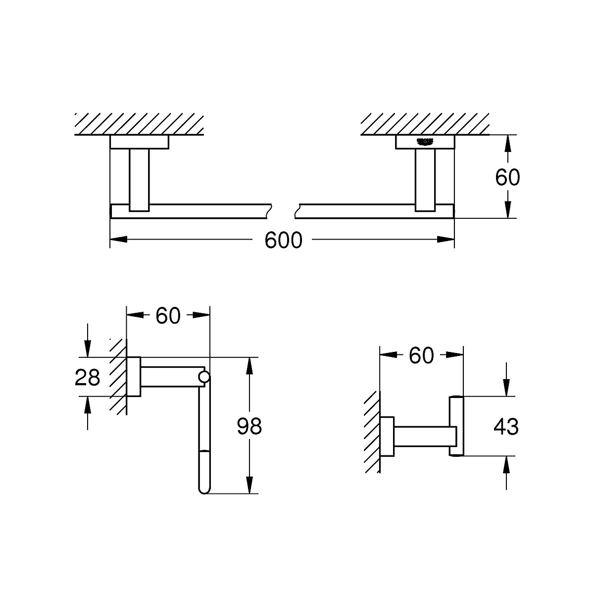 Grohe Essentials Cube City Bathroom Set 3-In-1