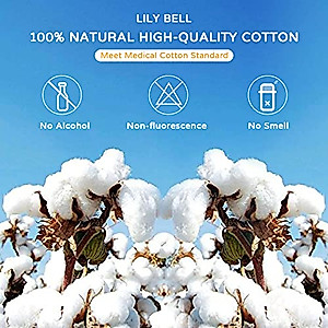 Lily Bell Cotton Facial Pads Cotton Pads (222 Count) Makeup Remover Pads 100% Pure Cotton Rounds, Hypoallergenic, Lint Free Cotton Pads Triple Layers Pads for Makeup Removal, Nail Polish