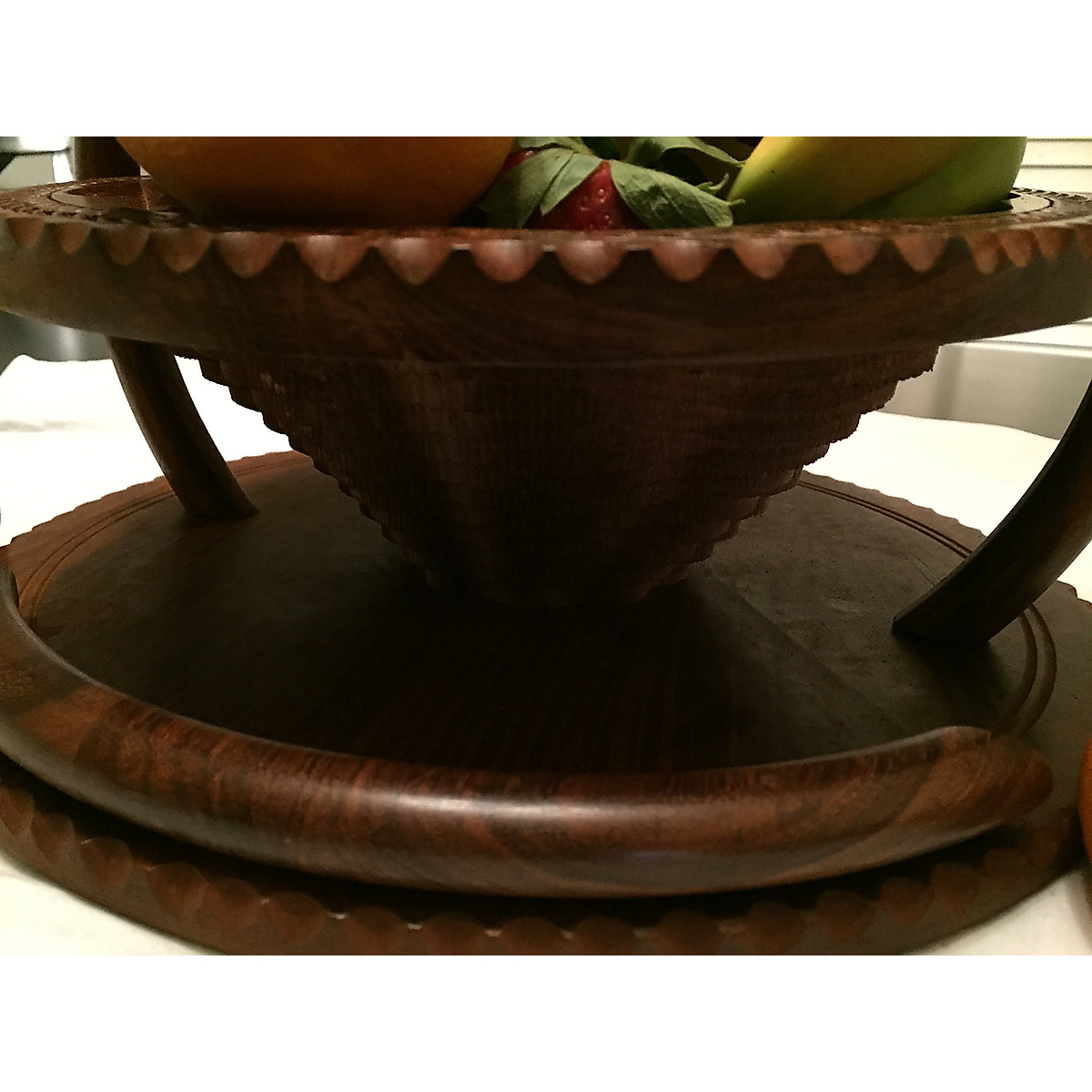 Special DAY Wedding LOVE Gift Wooden Collapsible Fruit Basket (12"x12"x12") Elegant Wooden Foldable Fruit Basket Circular Hand Crafted Valentine Day Gift