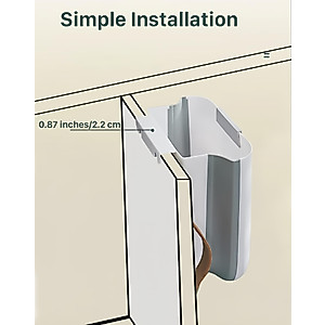 AIWE7D 2.4 Gallon White Collapsible Trash Can for Kitchen Cabinet Doors, Holds 2.1 Gallons, Lightweight and Durable, Foldable Design Saves Space