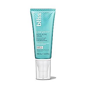Bliss Clear Genius Body Acne Spray - 3.5 Fl Oz - Maximum Strength 2% Salicylic Acid & Niacinamide - Targets Body Acne & Prevents Future Breakouts - Post Workout - Clean - Vegan & Cruelty-Free