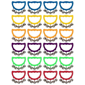 MUSCELL Jingle Bells, 24 Pcs Christmas Hand Bells Jingle Bells, Brightly Colored Musical Instruments Jingle Bells Gift for Children Party, Classroom and Show, for 3+Years Old