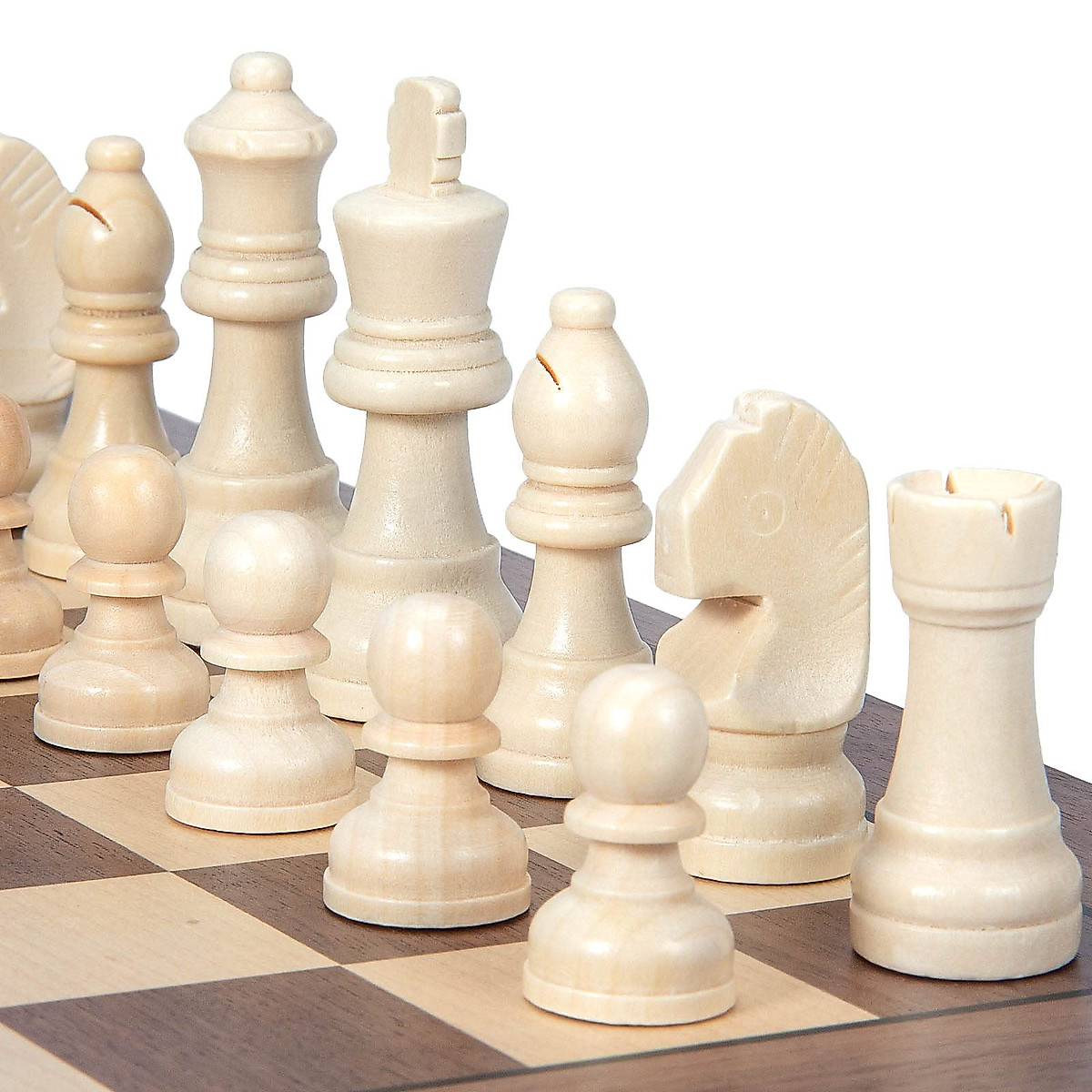 AMEROUS Wooden Chess Pieces Only with 2 Extra Queens / 3.0 Inch King/Storage Bag/Chess Instructions/Chessmen for Chess Borad/Replacement of Missing Pieces (NO Board)